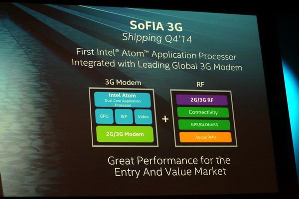 Intel展示以首款SoFIA 3G SoC處理器為設計的低階手機